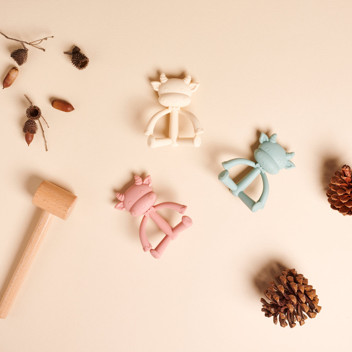Silicone cow shaped baby teether
